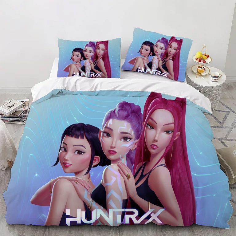 Kpop Demon Hunters Bedding Set, Huntrix Rumi Mira Zoey, Golden Musical ...