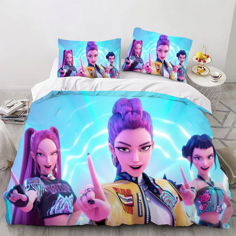 Kpop Demon Hunters Bedding Set, Huntrix Rumi Mira Zoey, Golden Musical ...