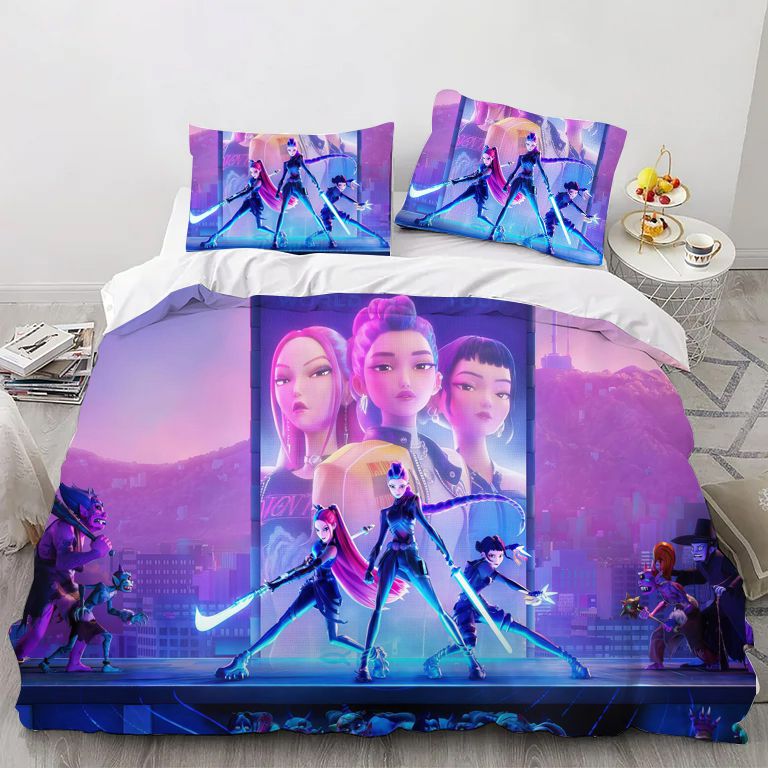 Kpop Demon Hunters Bedding Set, Huntrix Rumi Mira Zoey, Golden Musical ...